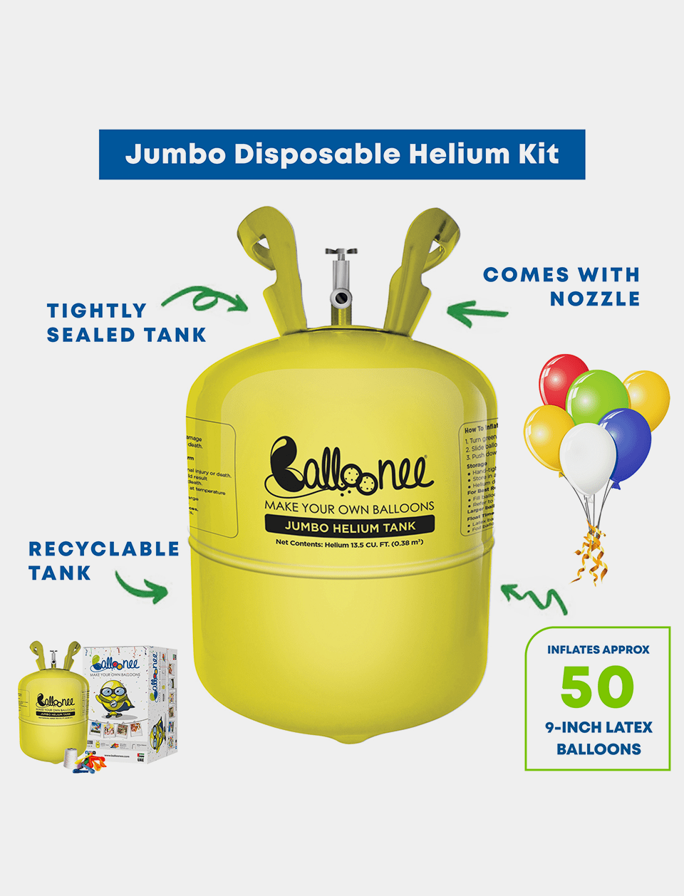Jumbo Helium Balloon Tank – Jumbo Helium Tanks for Events | Balloonee ...